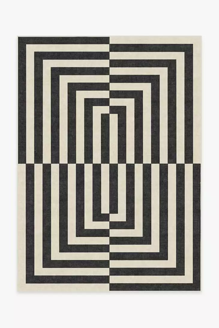 Aworan Ọja: Jonathan Adler Op Art Charcoal Rug, 5'x 7'