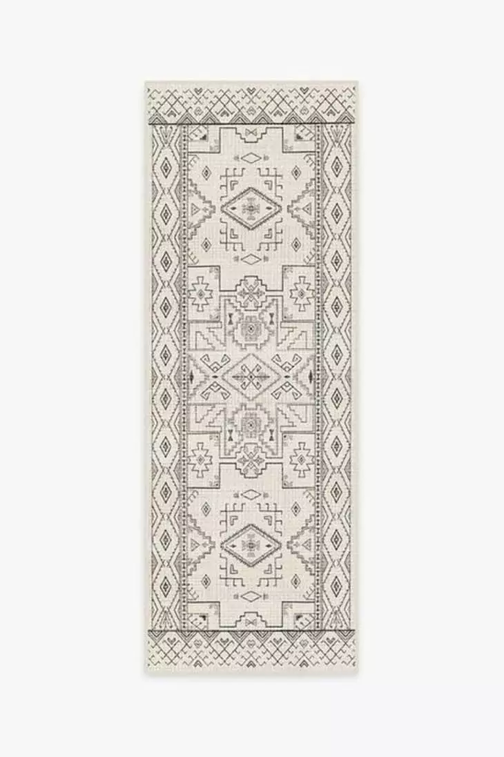 ထုတ်ကုန်ပုံ- Leelu Black & White Rug၊ 2.5'x7'