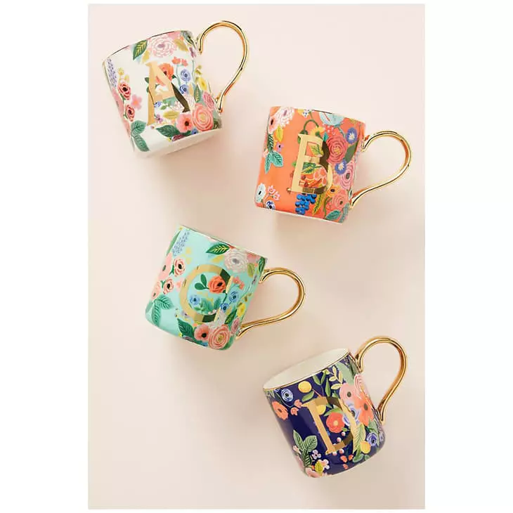 Produkbeeld: Rifle Paper Co. vir Anthropologie Garden Party Monogram Mug