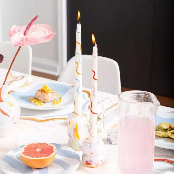 Foto ngwaahịa: Colorblock Squiggle Candles ejiri aka dee