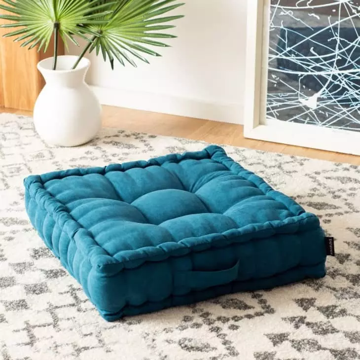 Teal pem teb cushion los ntawm Overstock