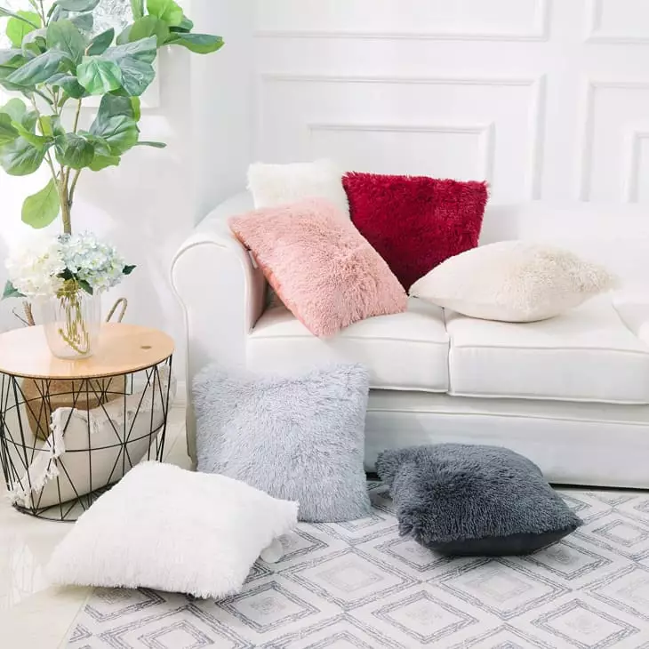 Larawan ng Produkto: NordECO Home Luxury Faux Fur Pillow Covers, Set ng 2