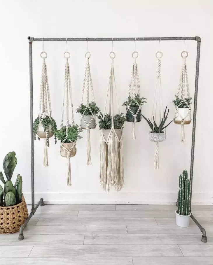 Macrame Plant Hangers on Rod