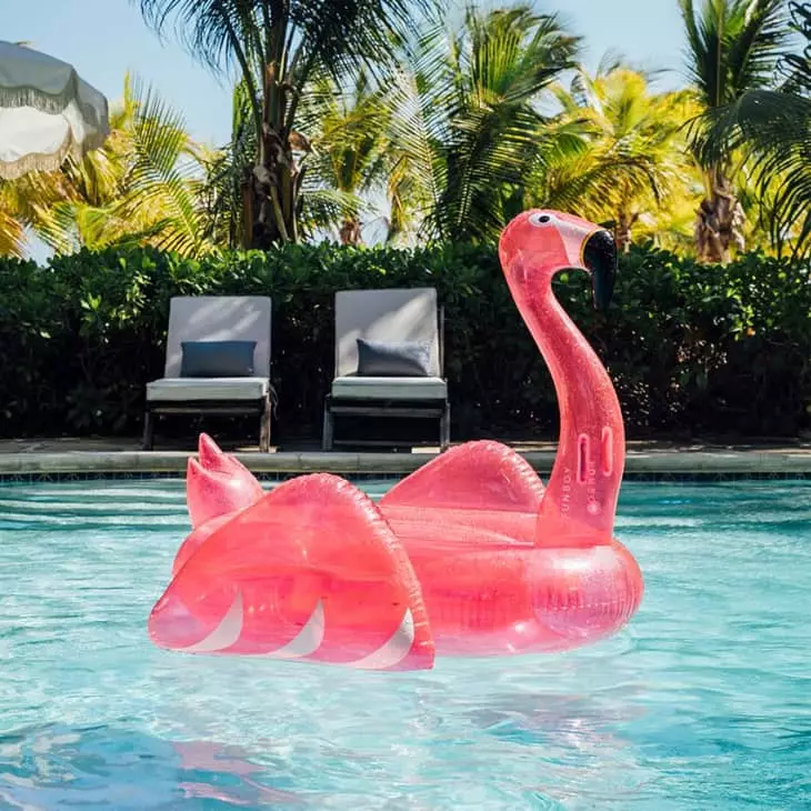 Produkta attēls: Clear Pink Glitter Flamingo