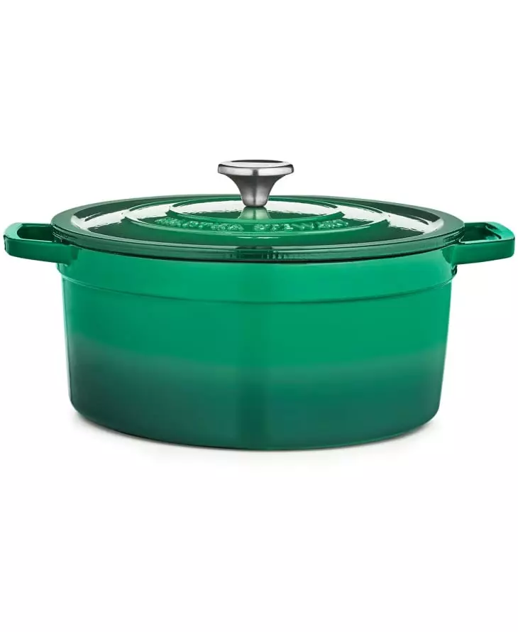 නිෂ්පාදන රූපය: Martha Stewart Collection Green Enameled Cast Iron 6-Qt. ලන්දේසි උඳුන