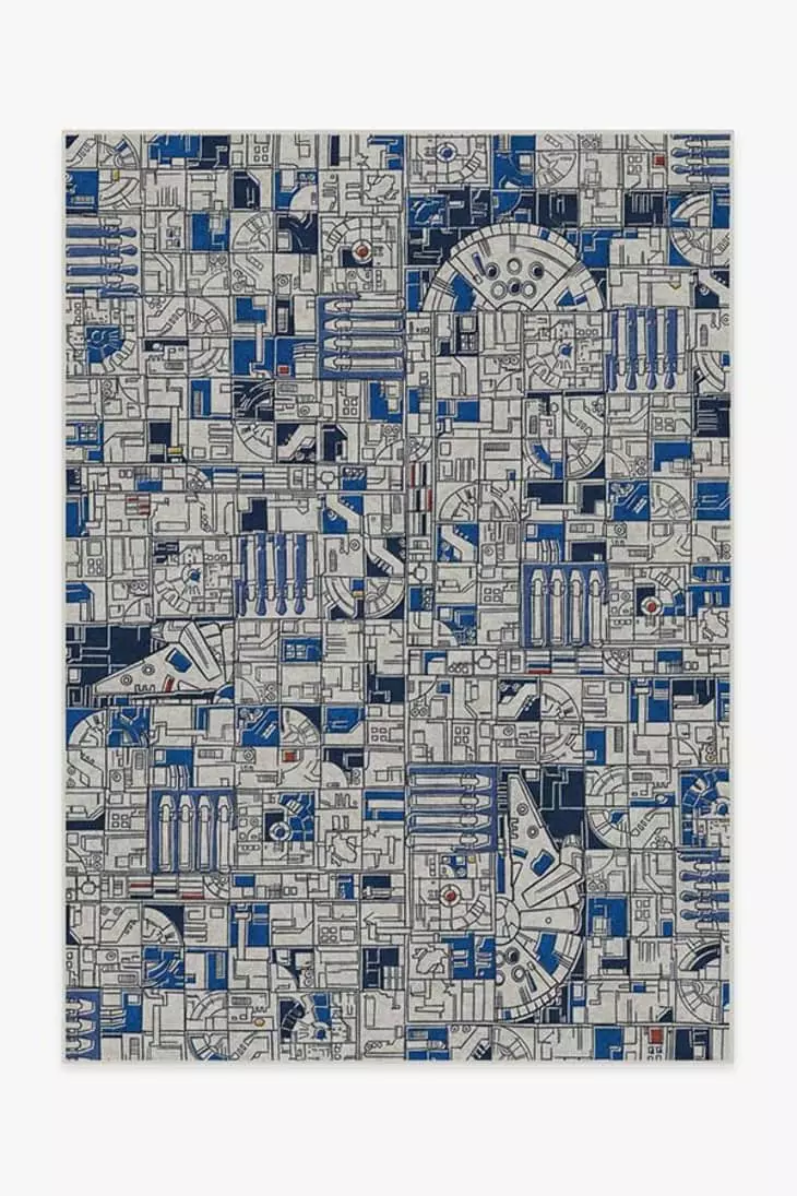 Produktuaren irudia: Smugglers Geo R2D2 alfonbra urdina, 5' x 7'