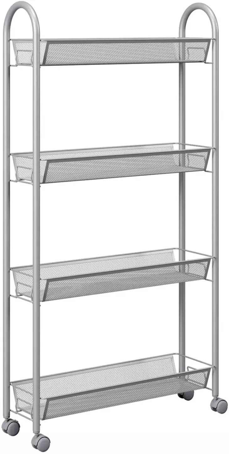 Foto ngwaahịa: HOMFA 4-Tier Slim Slide-out Rack na wiil