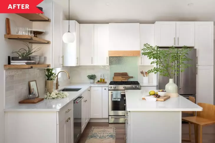 Basma Masood's DIY White, Bright Kitchen Renovation Tom qab