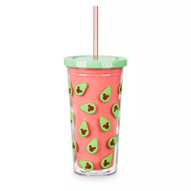 Wêne Hilber: Mickey û Minnie Mouse Avocado Tumbler with Straw