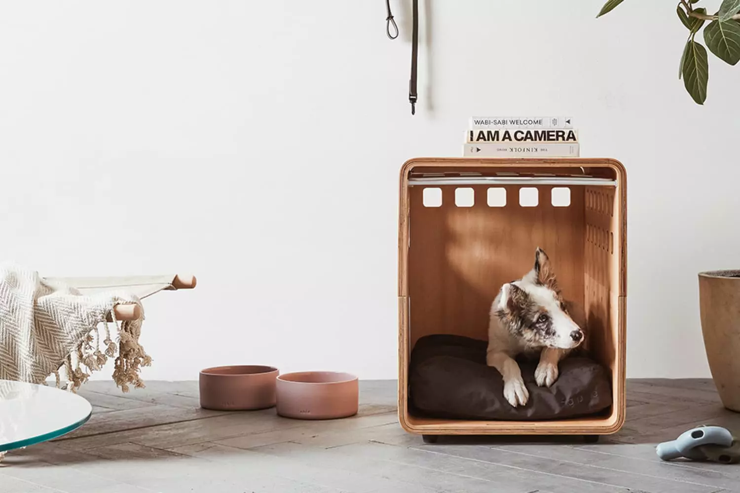 Diese Hundekiste, die auch als Beistelltisch dient, passt perfekt zu Ihrer Designästhetik