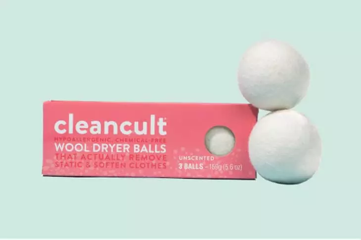 Khoom duab: Cleancult Natural Wool Dryer Balls, Pob ntawm 3, Unscented