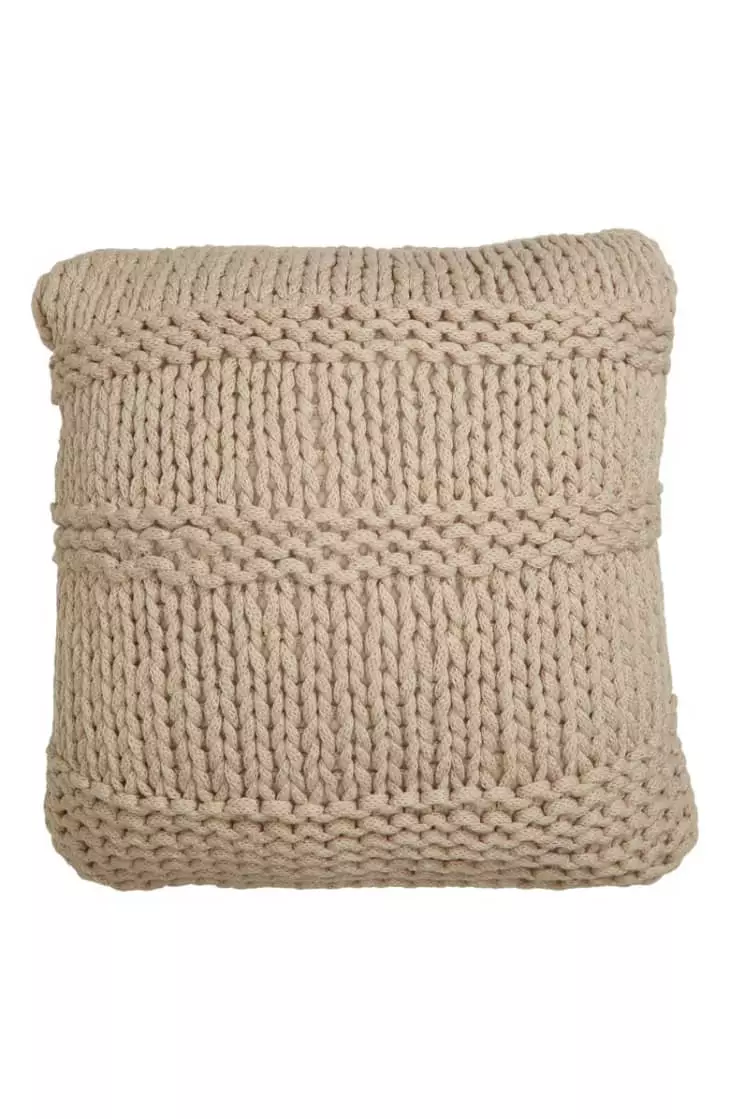 Wêne Hilberê: Mixed Stitch Knit Rope Accent Pillow