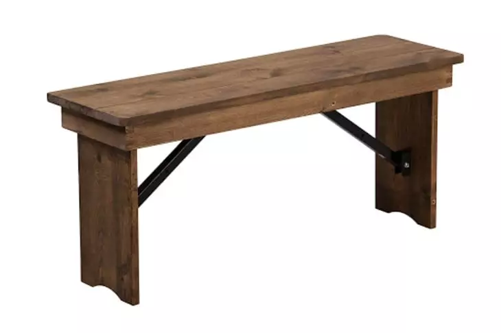 Larawan ng Produkto: Rustic Solid Pine Folding Farm Bench