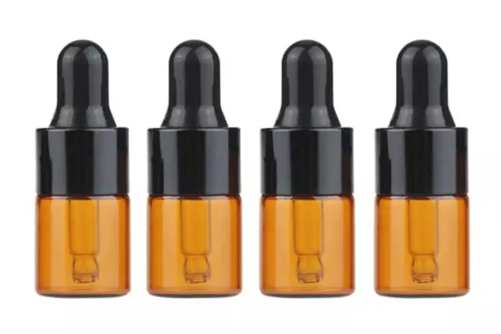 Produktbilde: Mini Amber Glass Dropper Bottles (pakke med 15)