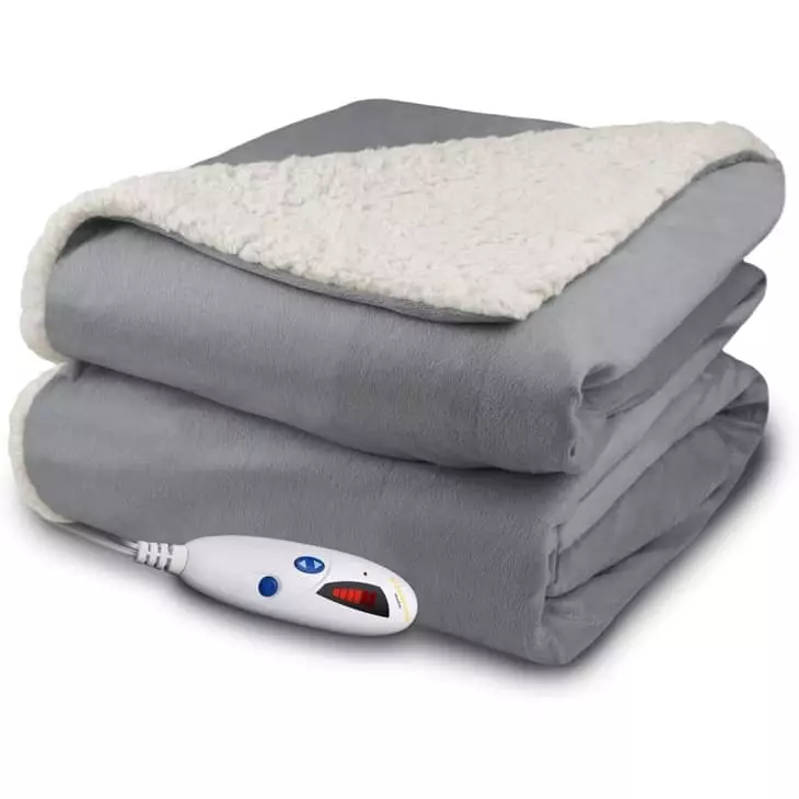 Immaġni tal-Prodott: Biddeford Micro Mink u Sherpa Electric Heated Throw Blanket