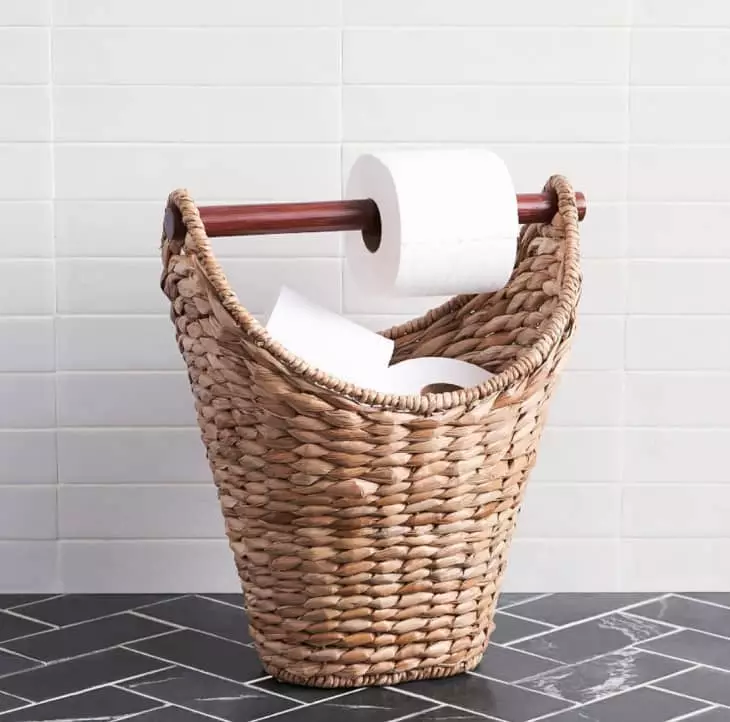 Khoom duab: Seagrass Handcrafted Toilet Paper Holder, Havana Weave