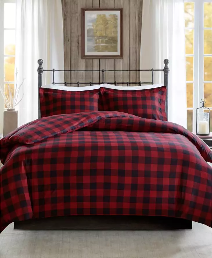 پيداوار جي تصوير: Woolrich Flannel Full/Queen 3-Pc. چيڪ ڪريو پرنٽ ڪپهه ڊيوٽ ڪپڙا سيٽ