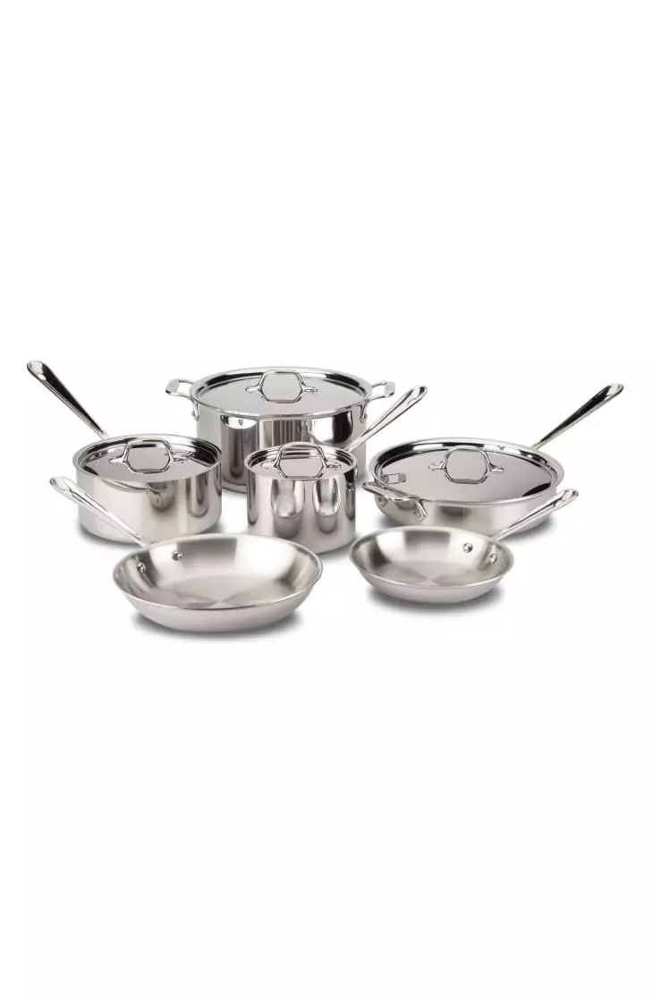 Sawirka Alaabta:-Dhammaan-Clad Steel Steel 10-Pc Pan Set