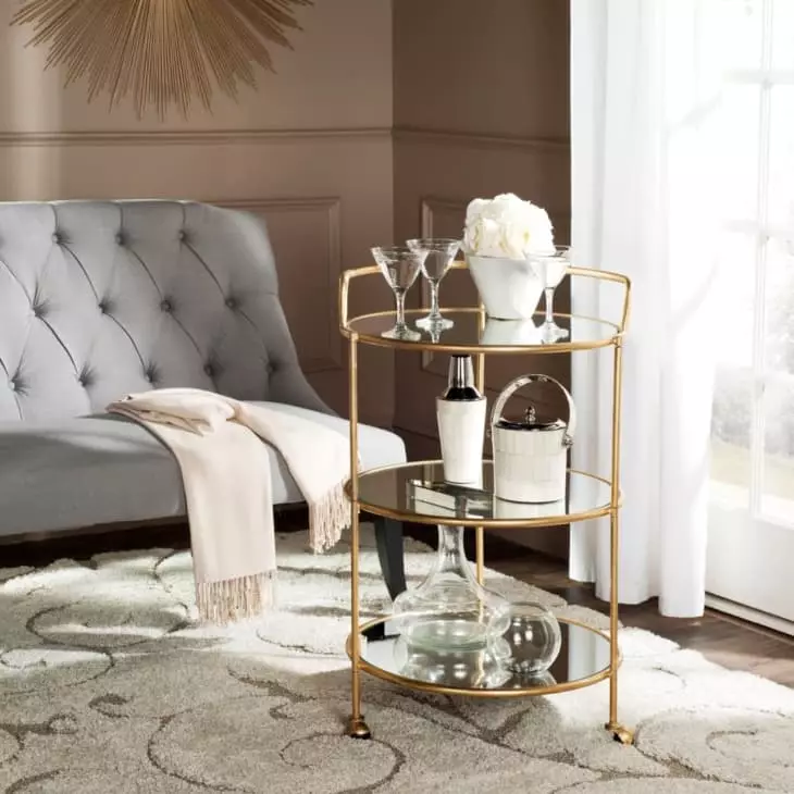 Slika izdelka: Dulcinea Gold Mirror Top Bar Cart