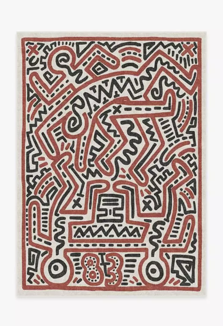 Produkto vaizdas: Keith Haring Juokingas galerijos kilimėlis, 5 'x 7'