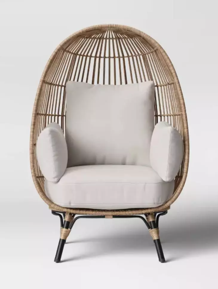 Khoom duab: Oversize Rattan Egg Chair Natural - Pillowfort