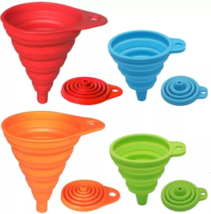 Gambar Produk: KongNai Silicone Collapsible Corong, Set tina 4