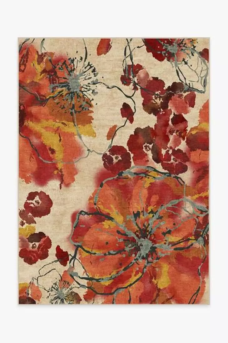 Isithombe somkhiqizo: I-Watercolor Floral Coral Rug