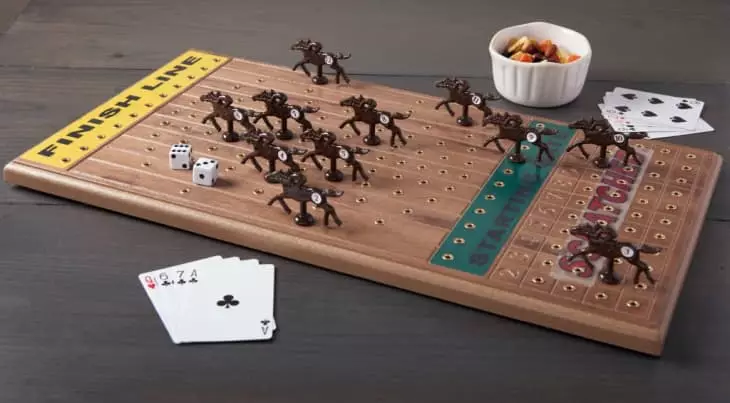 Imaj pwodwi: an bwa Tabletop Horseracing jwèt