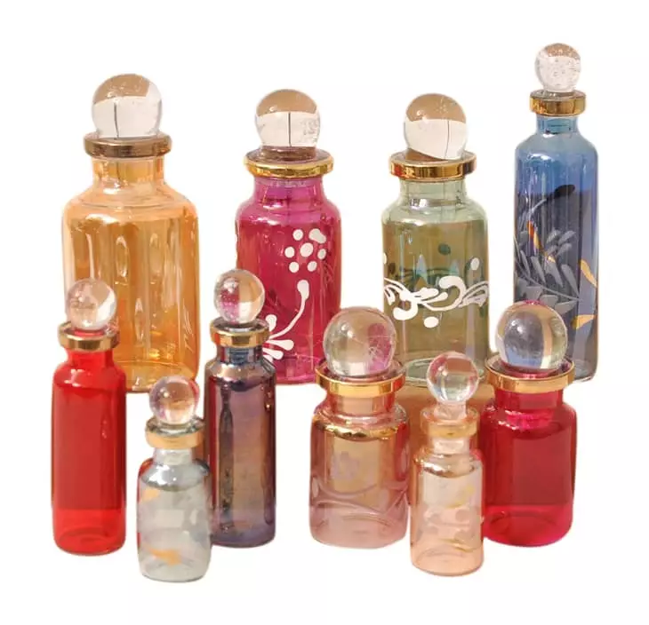 Produktôfbylding: CraftsOfEgypt Genie Blown Glass Miniature parfumflessen foar parfums en essensjele oaljes