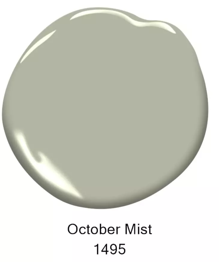 Dollop del colore dell'anno di Benjamin Moore per il 2022, October Mist