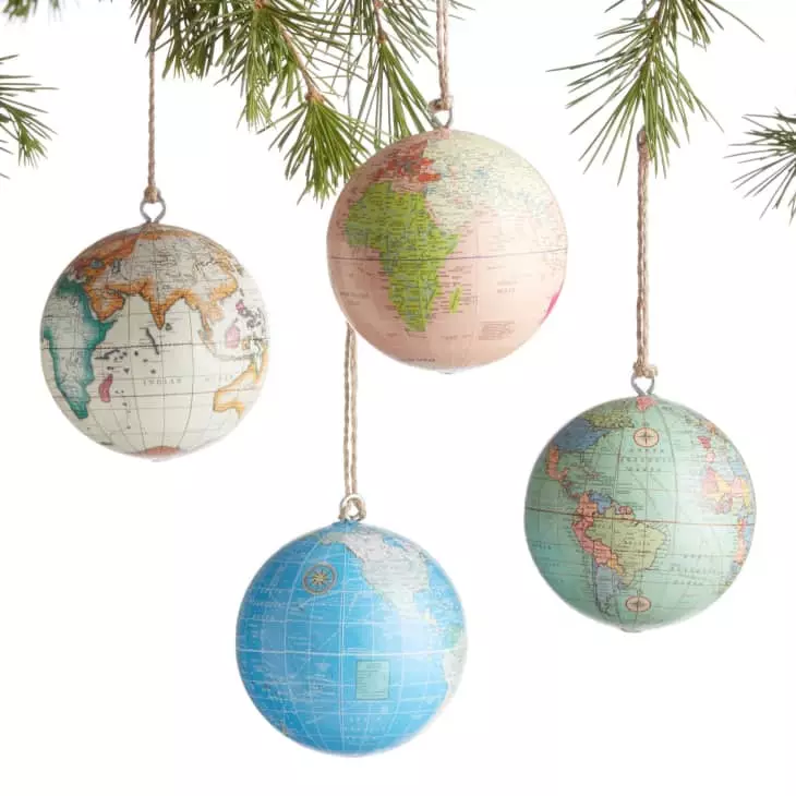 Imahe ng Produkto: Papel na Covered Globe Ornaments Set Of 4