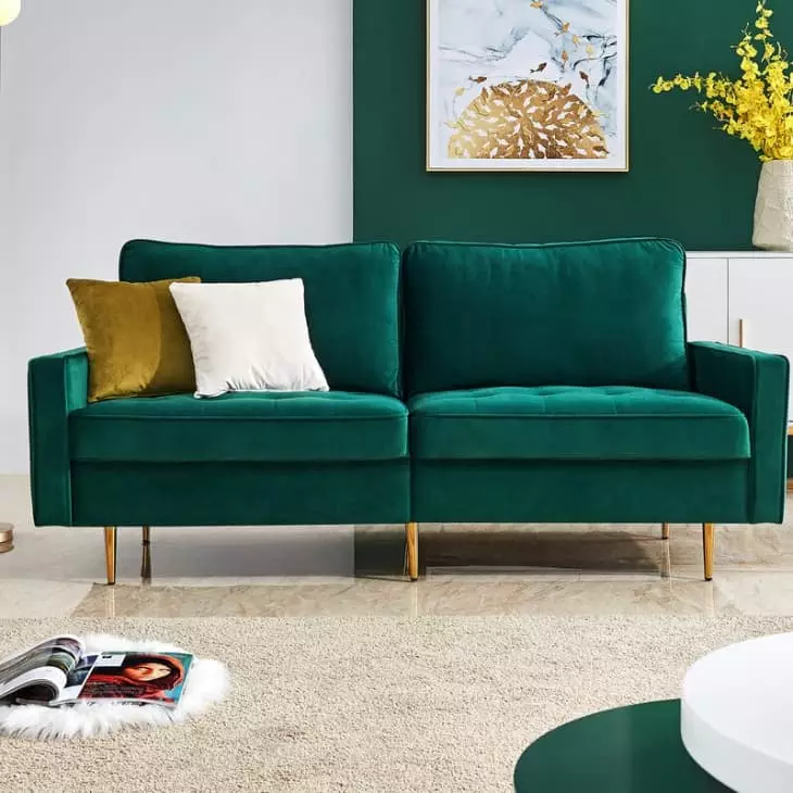 Foto ngwaahịa: Everly Quinn Kenya Velvet Sofa