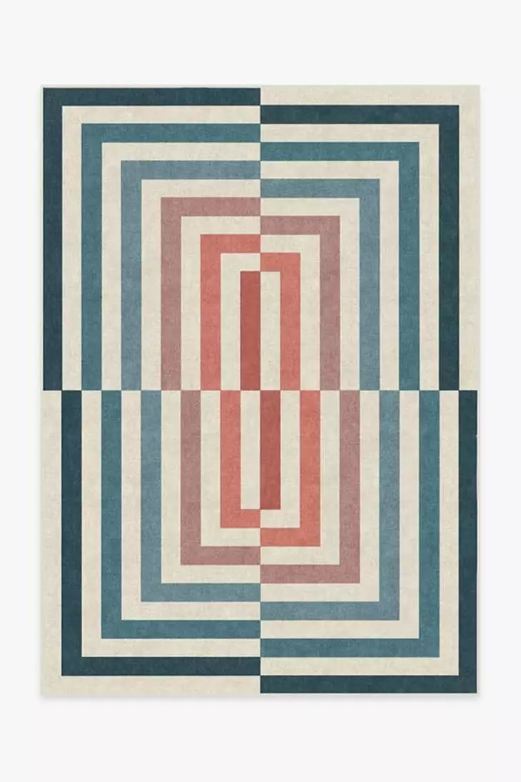 Tuotekuva: Jonathan Adler Op Art Teal matto, 5' x 7'