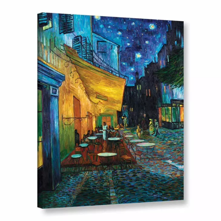 產品圖片：Vincent Van Gogh 的《Cafe Terrace at Night》 - 帆布印刷
