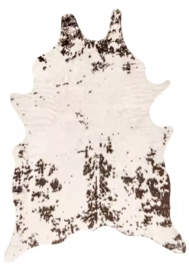 Hoton samfur: Brown Zahara Faux Cowhide Rug Washable Area, 5' x 6'7