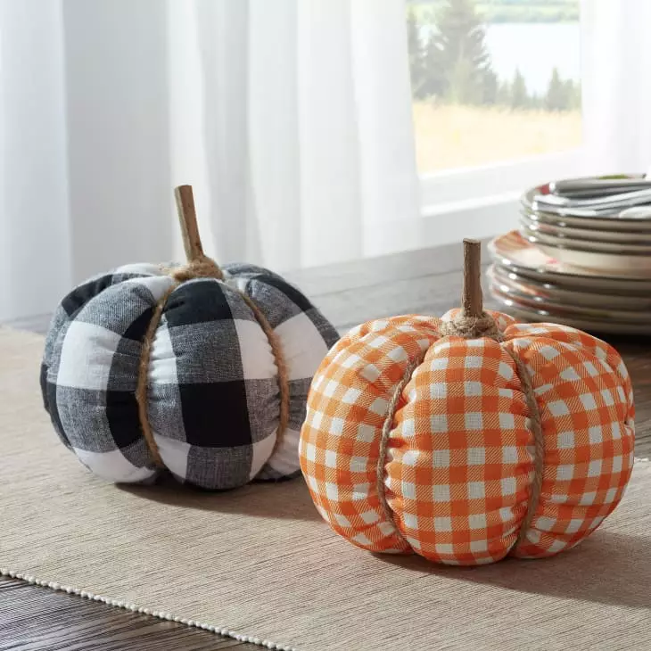 Image du produit : façon de célébrer les citrouilles en tissu à carreaux