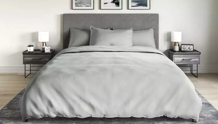 Setšoantšo sa Sehlahisoa: Saatva Organic Percale Duvet Cover Set, E Feletseng / Mofumahali