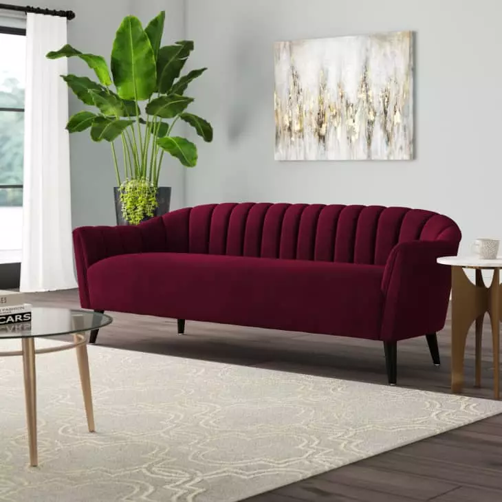 Foto ngwaahịa: Cordella Velvet Flared Arm Sofa