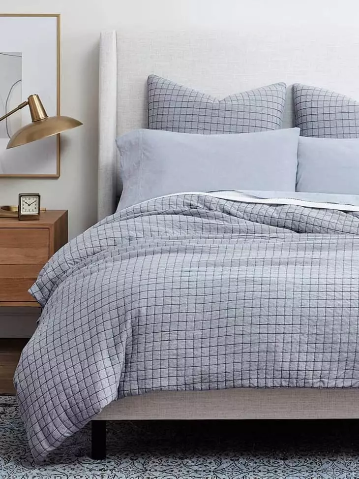 រូបភាពផលិតផល៖ Matelassé Windowpane Duvet Set