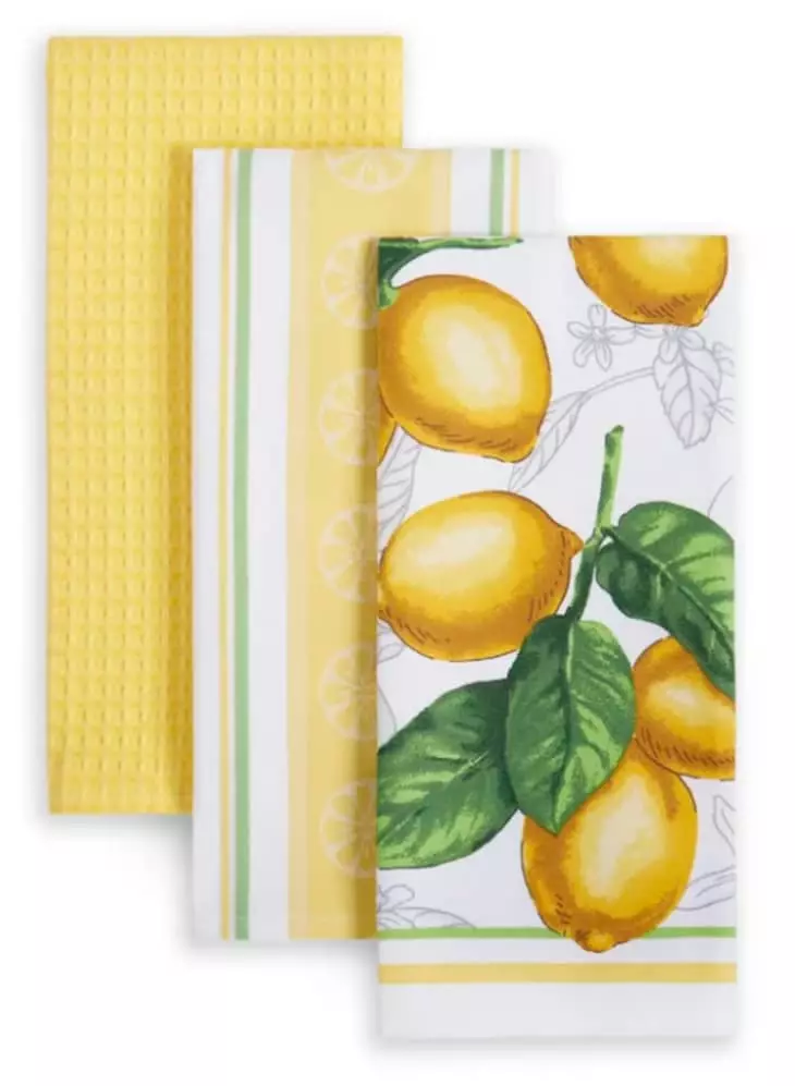 Immagine del prodotto: Set di lenzuola assortite per asciugamani da cucina Lots of Lemons - Martha Stewart