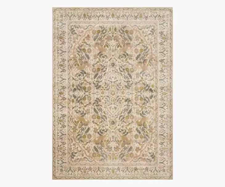 Gambar Produk: Ruby Folk Linen Power-Loomed Rug, 5'3" x 7'6"