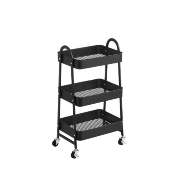 Sawirka Alaabta: 3-Tier Rolling Cart Black