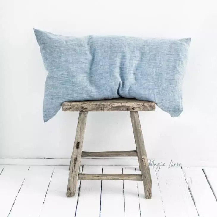 Larawan ng Produkto: Linen Pillowcase sa Blue Melange